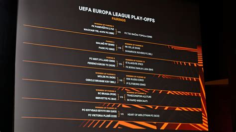 Sorteo De La Ronda Eliminatoria De Play Offs De La Uefa Europa League