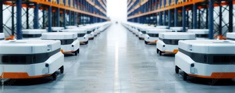 Futuristic Logistics Center Featuring Automated Guided Vehicles And Drones Futuristic Logistics