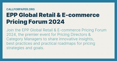 Epp Global Retail And E Commerce Pricing Forum 2024