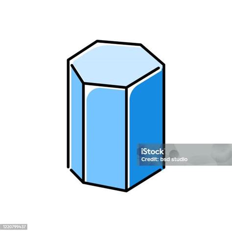 육각 프리즘 색상 아이콘입니다 기하학적 차원 그림입니다 육각형 기반 장식 요소 다각형 구조 추상 모양입니다 간단한 그래픽 인쇄 아이소메트릭 양식입니다 격리 벡터