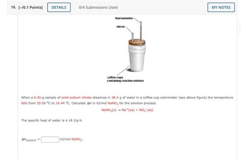 Solved When A 626 G Sample Of Solid Sodium Nitrate