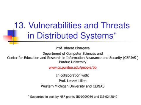 PPT 13 Vulnerabilities And Threats In Distributed Systems