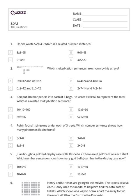 50 Multiplication With Arrays Worksheets For 4th Grade On Quizizz Free And Printable
