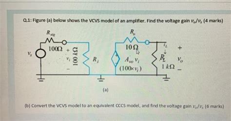 Solved Q1 Figure A Below Shows The Vcvs Model Of An