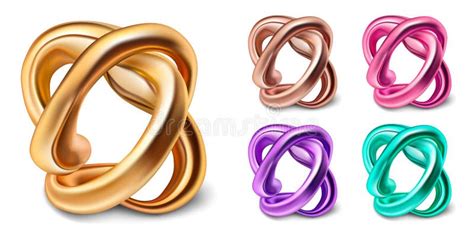 Set Of Colored Twisted Knots Stock Vector Illustration Of Background
