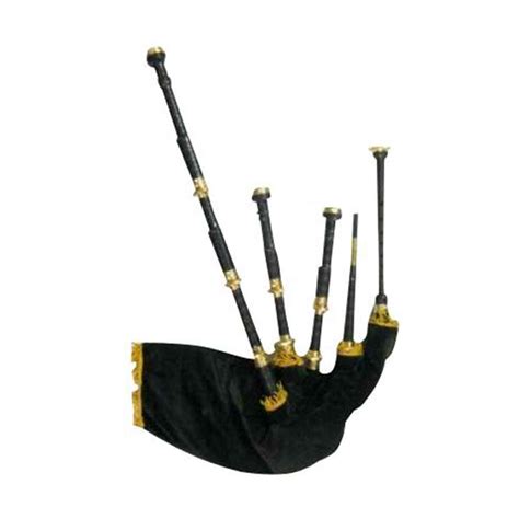 African Blackwood Highland Bagpipe Gold Plated Thistle Engraved