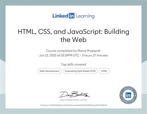 Just Finished Html Css And Javascript Building The Web Manoj Prajapati