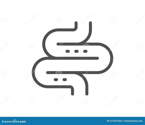 Intestine Line Icon Healthy Bowel Digestion Sign Vector Stock