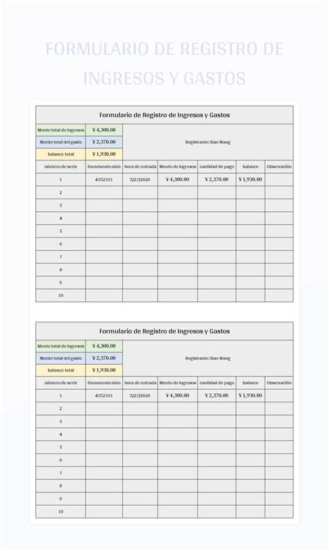 Plantilla De Formato Excel Tabla De Ingresos Y Gastos Semanales Y Hoja