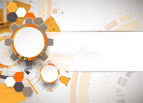 Abstract Orange Colored Technological Background With Various Te Stock Vector Illustration Of