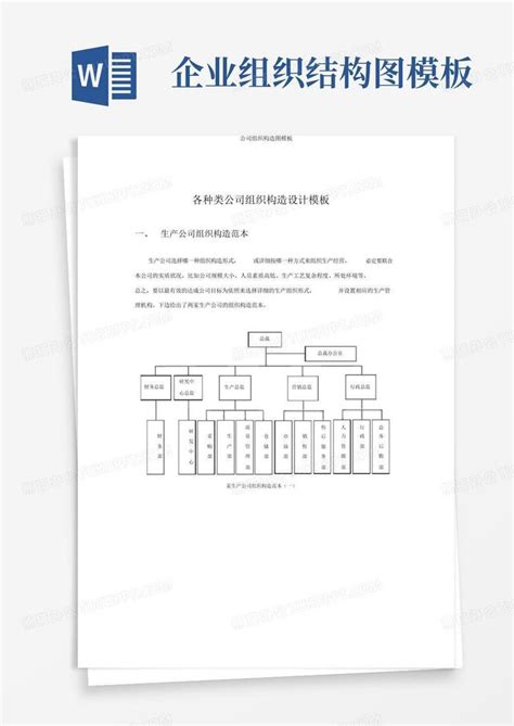企业组织结构图word模板下载 编号lzygbzkw 熊猫办公