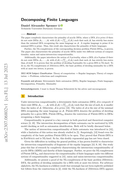 Pdf Decomposing Finite Languages