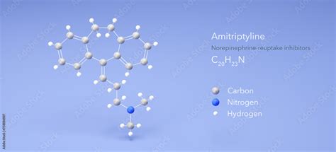 Amitriptyline Molecule Molecular Structures Dopamine Antagonists 3d
