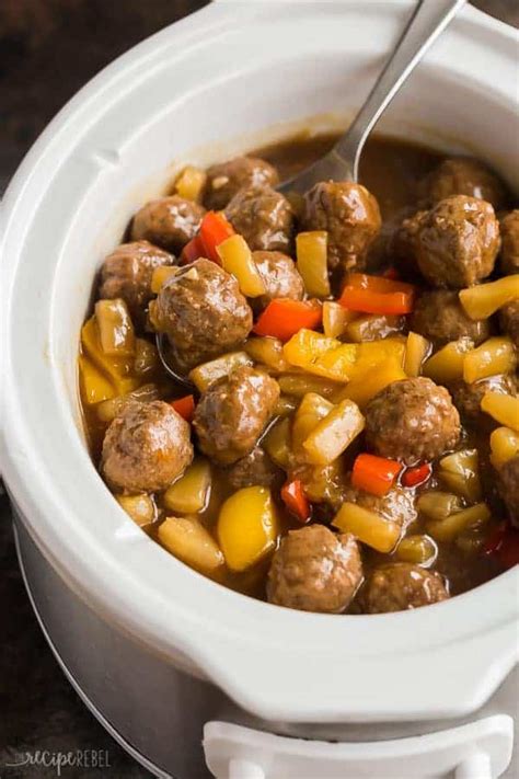 Sweet And Sour Crockpot Meatballs Video The Recipe Rebel