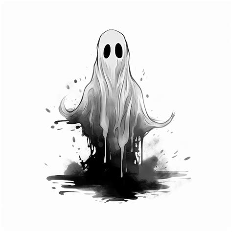 Premium Vector A Drawing Of A Ghost With A Face Drawn On It