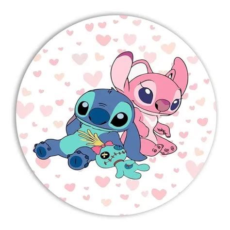 Painel m Redondo Festa Tecido Veste Fácil Lilo E Stitch MercadoLivre