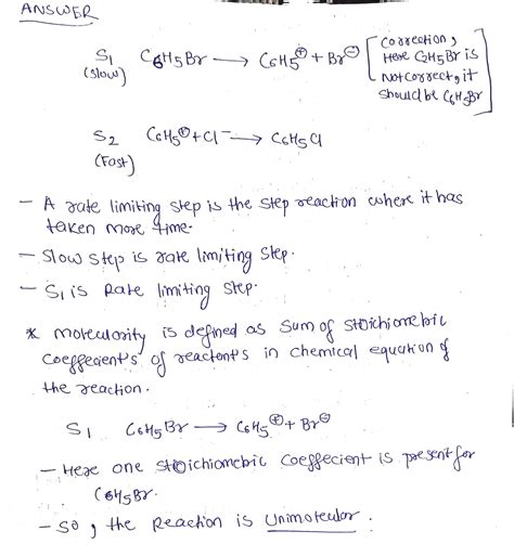 [solved] See Photo Determine The Molecularity Of The Rate Limiting Step In Course Hero