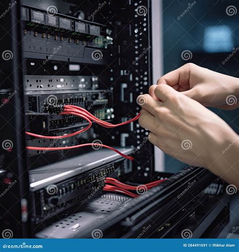 Close Up Of Female Technician Repairing Server In Datacenter Data Center It Engineer Hands