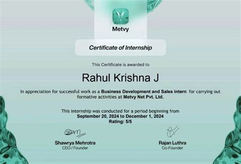rahul krishna j on linkedin internshipjourney starintern