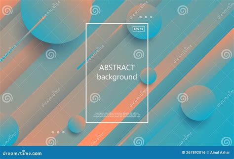 Minimal Abstract Blue Orange Soft Color Shape Geometric Background Stock Vector Illustration