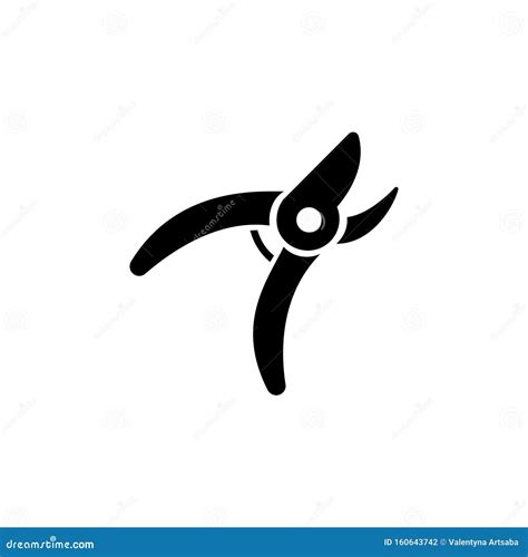 Pruning Scissors Garden Secateurs Flat Vector Icon Stock Illustration