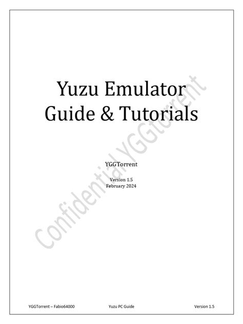 Yuzu Emulator Guide Pdf