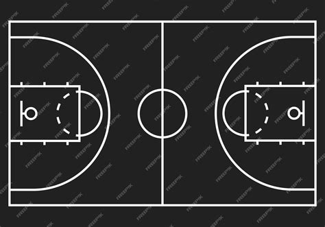 Campo De Deportes De Baloncesto Vector Premium