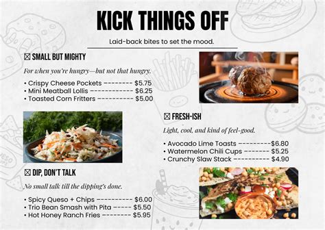 Free White Wedding Starter Menu Template To Edit Online