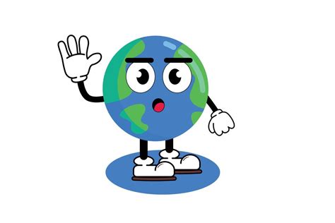 Illustration Vector Graphic Cartoon Character Of Cute Mascot Earth With