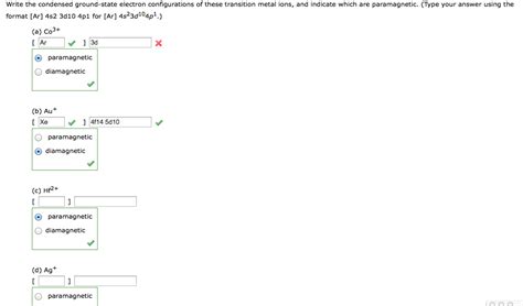 Solved Write The Condensed Ground State Electron
