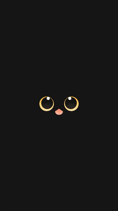 5275c Black Cat Cute Minimalist 4k Wallpaper Iphone Phone