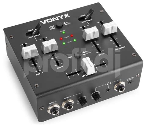 Vonyx VDJ2USB 3 Channel Stereo DJ USB Mixer Profi DJ Sk