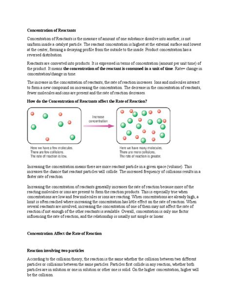 Concentration Of Reactants Pdf Reaction Rate Chemical Reactions