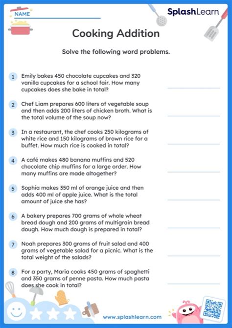 3 Digit Addition Word Problems Worksheets Free And Printable Splashlearn