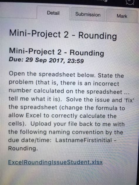 Detail Submission Mark Mini Project Rounding Chegg