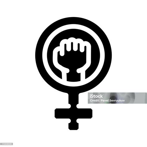 여성 권리 페미니즘 여성 글리프 아이콘 벡터 일러스트레이션 0명에 대한 스톡 벡터 아트 및 기타 이미지 0명