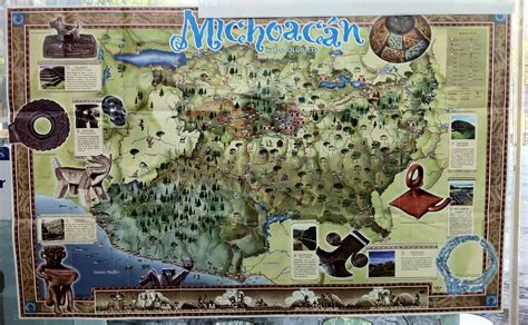 Mapa De Michoacan Vintage World Map Colorful Michoacu00e1n Map