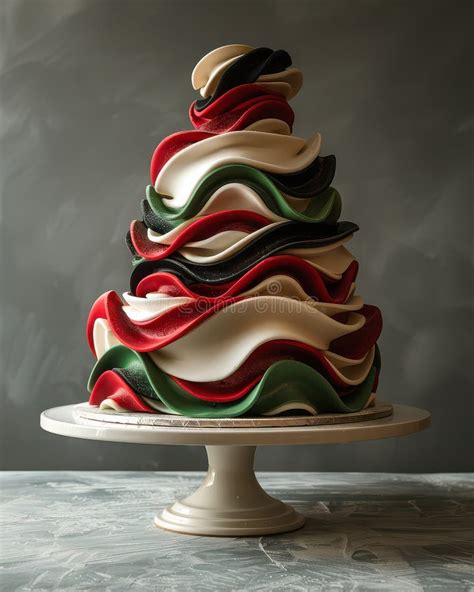 Elegant Abstract Sculpture With Multicolored Wave Like Layers Stock Illustration Illustration