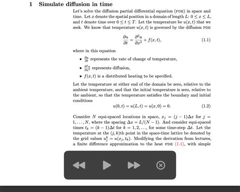 1 Simulate Diffusion In Time Lets Solve The