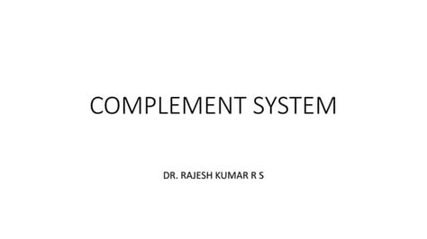 Complement System Pptx