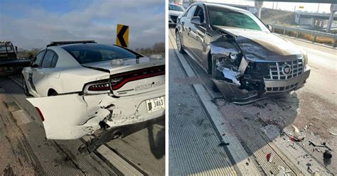 Isp Trooper Suffers Minor Injuries After His Patrol Car Was Rear Ended