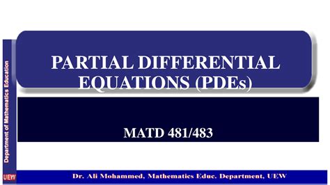 SOLUTION Classification Of Pdes Part Studypool