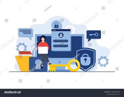 Cyber Security Personal Data Security Password Stock Vector Royalty