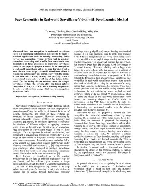 face recognition in real world surveillance videos with deep learning