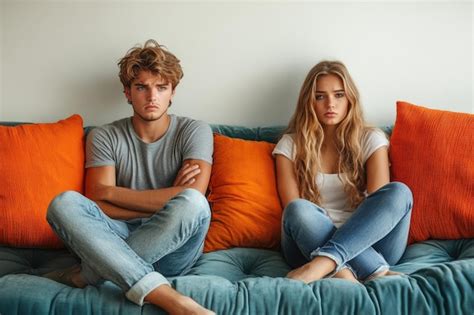 Premium Photo Frustrated Millennial Couple Ignoring Each Other After