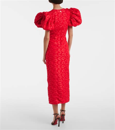 Jacquard Midi Dress In Red Rotate Mytheresa