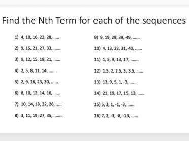Linear Sequences Lesson Series Teaching Resources