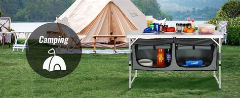 Vevor Mesa De Cocina Para Acampar Mesa De Camping Plegable De Instalaci N R Pida Alturas