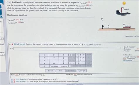 Solved 9 Problem 9 An Airplanes Altimeter Measures Its