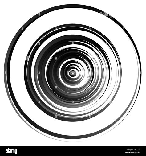Circular Ripple Effect Isolated On White Random Circles Abstract
